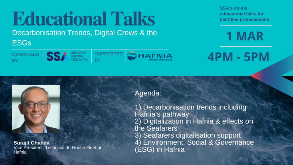 Surajit Chanda: Speaker on Singapore Shipowner Associations Educational Talk - Hafnia